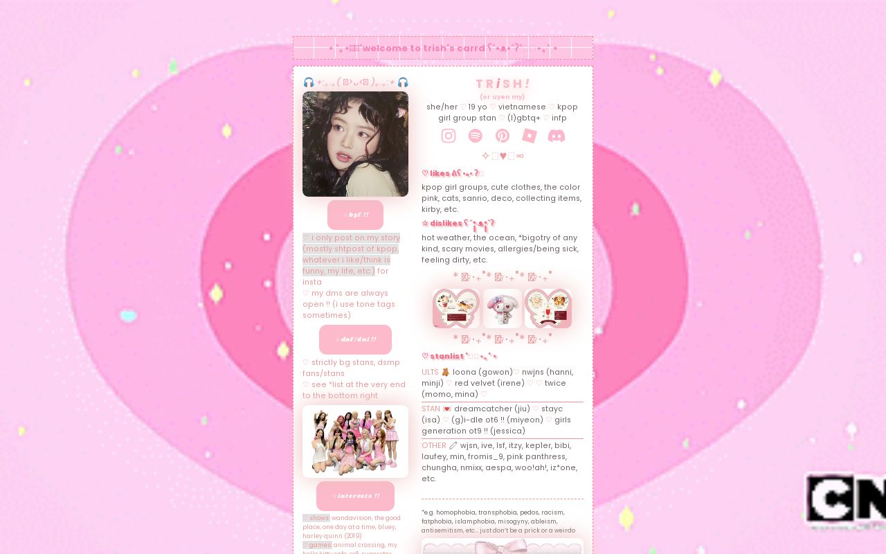 ˚୨୧⋆｡˚ ⋆ trish's carrd